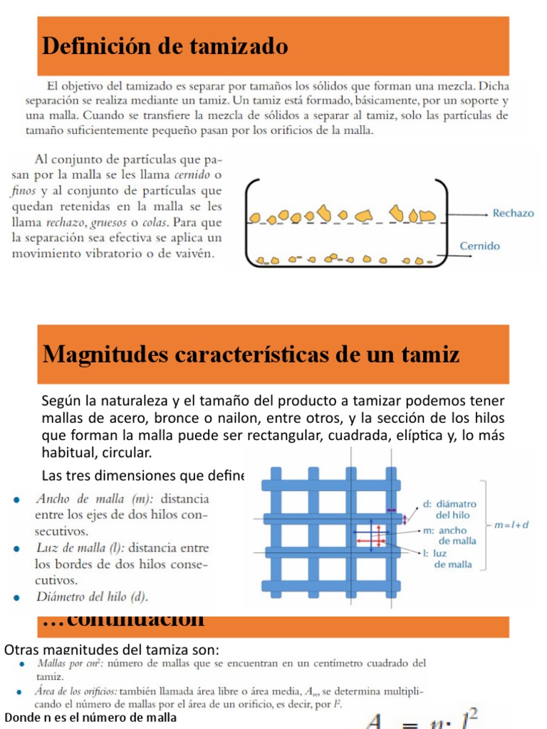 Definición y características del tamizado | PDF | Tecnología