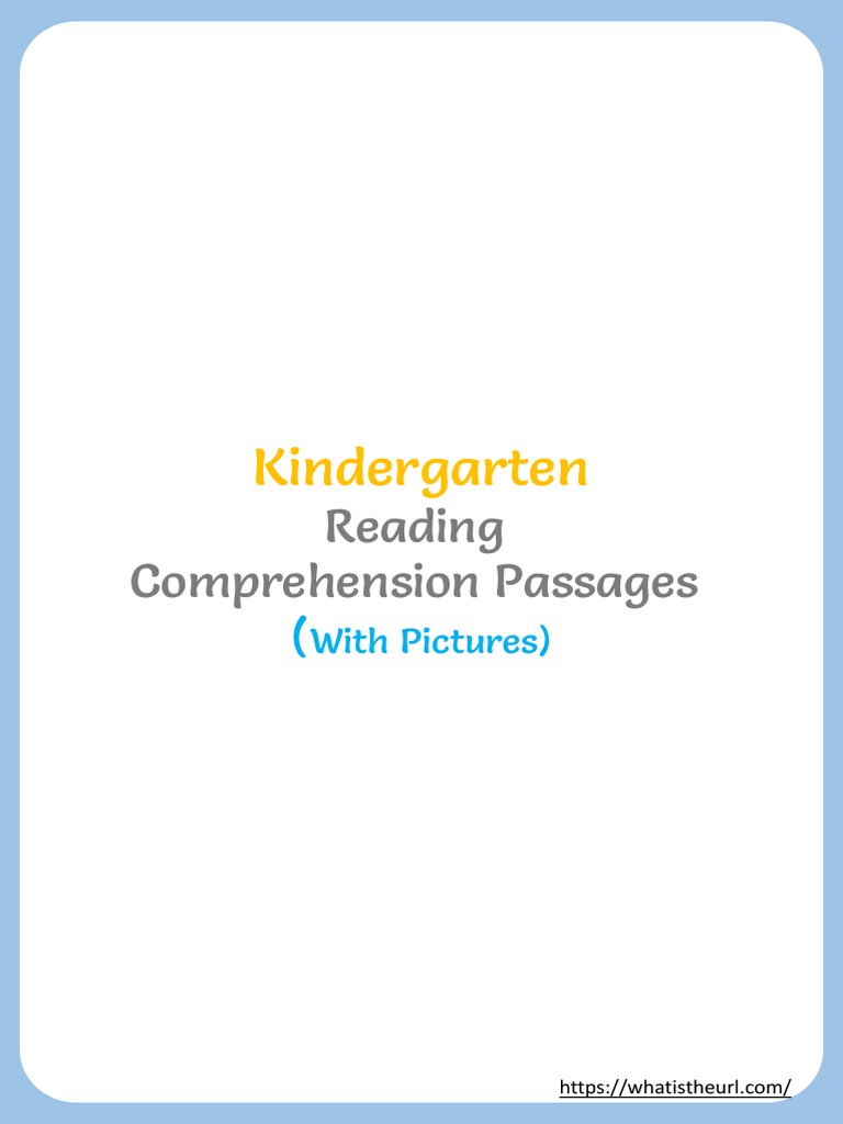 Kindergarten Reading Comprehension Passages 2 | PDF