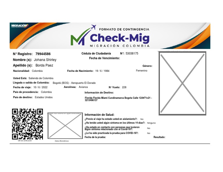 Formulario Check-MIG Colombia | PDF