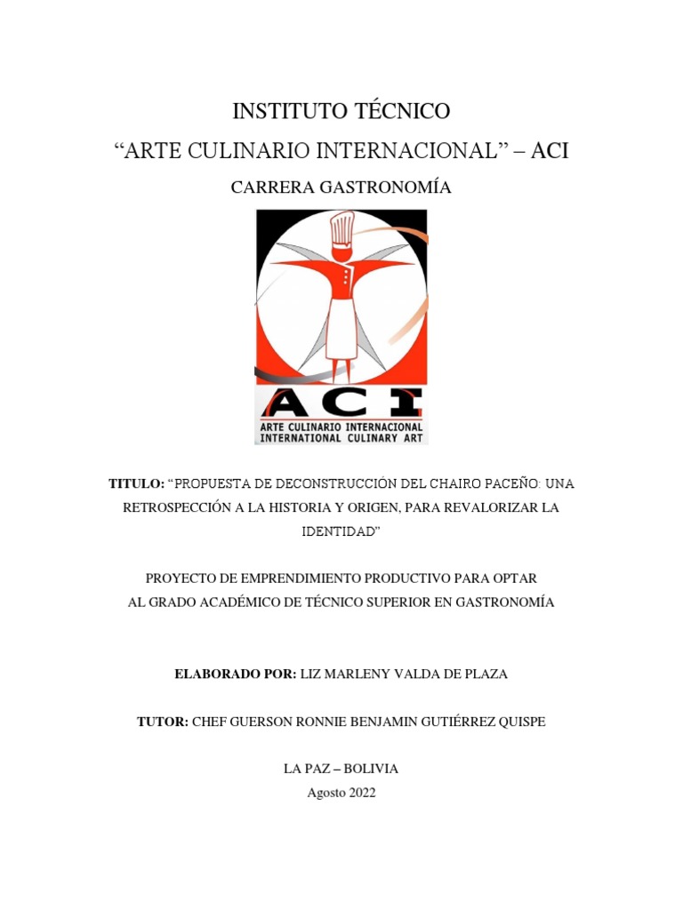 Deconstrucción del Chairo Paceño | PDF | Comida y bebida | Cocinando