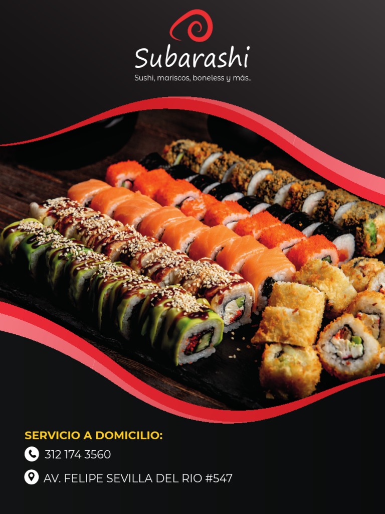 Subarashi Menú ! | PDF | Alimentos | Ingredientes de comida