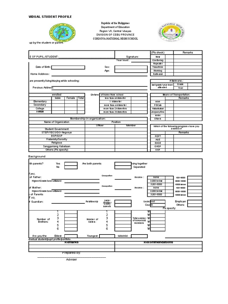 Dorp Form - Revised222 | PDF | Teachers