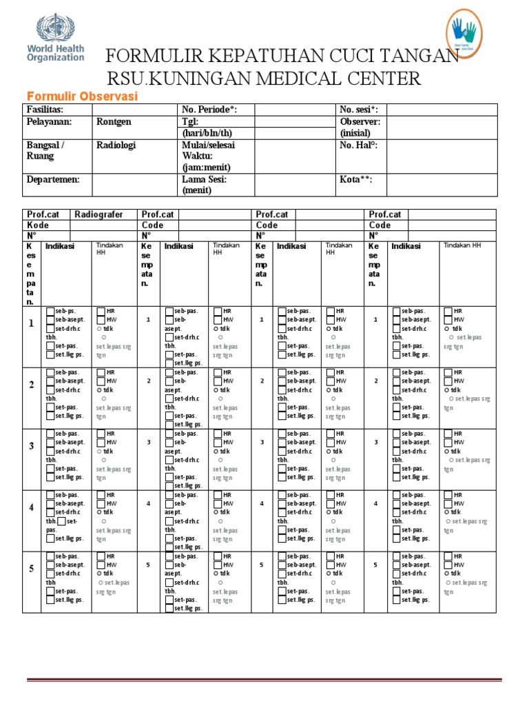 Form Cuci Tangan | PDF