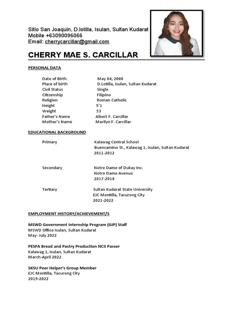 Cherry Mae S. Carcillar: Sitio San Joaquin, D.lotilla, Isulan, Sultan Kudarat Mobile ...