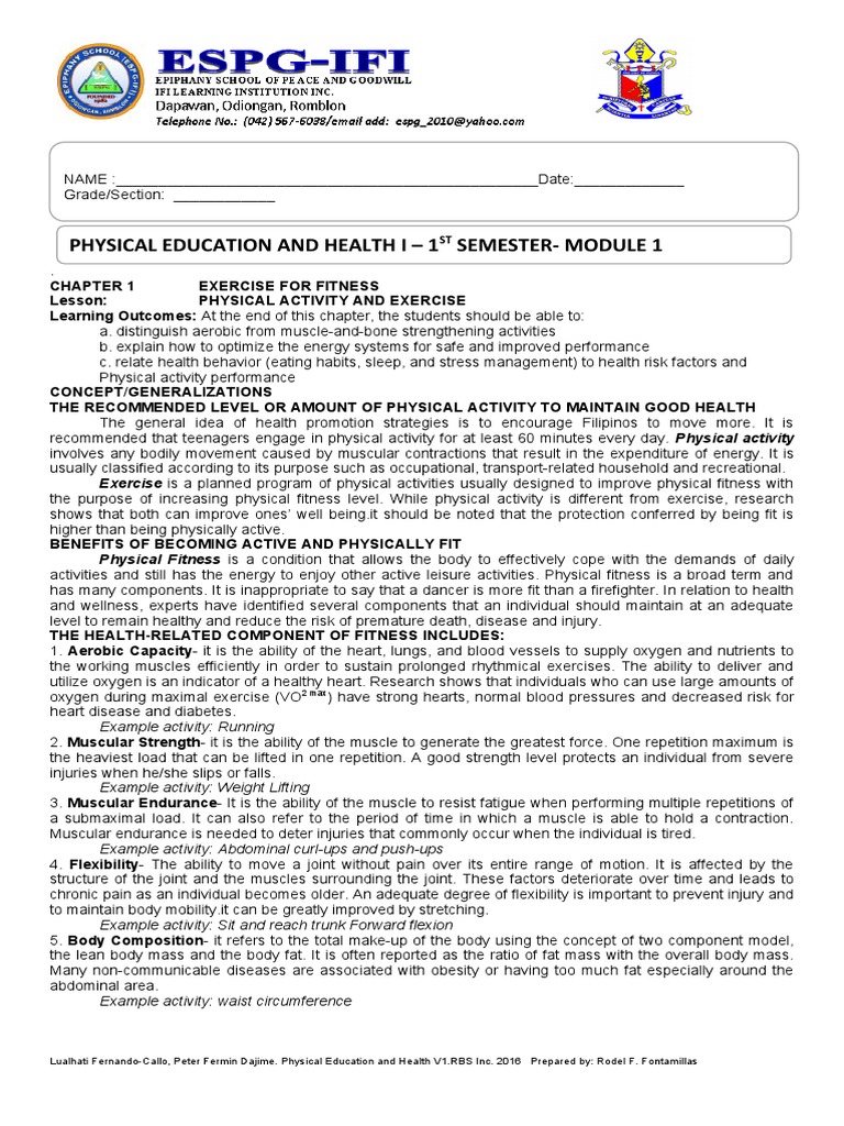 Promoting Physical Fitness and an Active Lifestyle: The Health Benefits ...