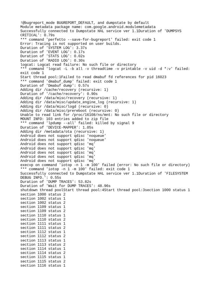 dumpstate | PDF | Zip (File Format) | Software