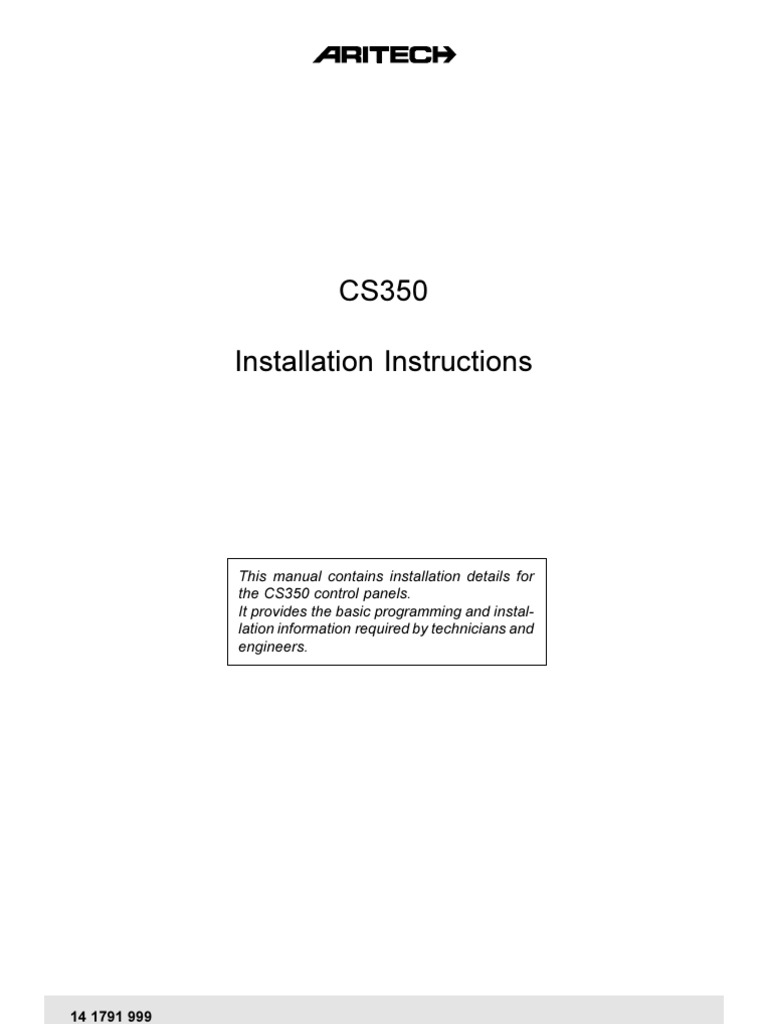 Aritech CS350 Installation Instructions | PDF | Computer Keyboard | Fuse (Electrical)