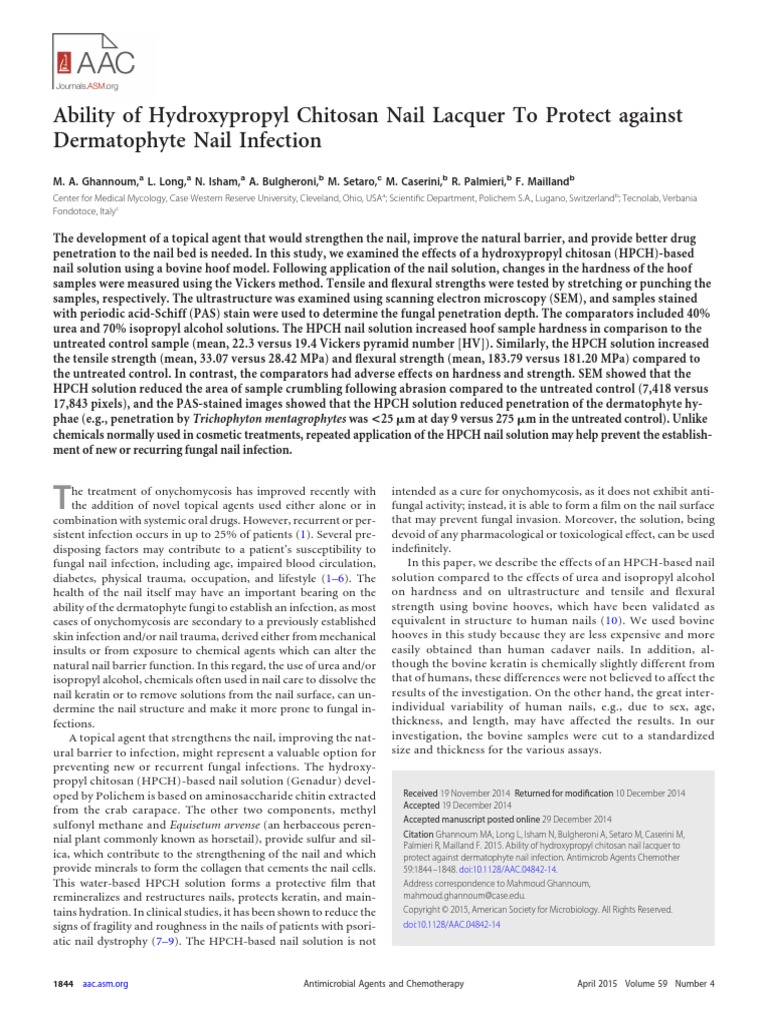 Ability of Hydroxypropyl Chitosan Nail Lacquer To Protect Against ...