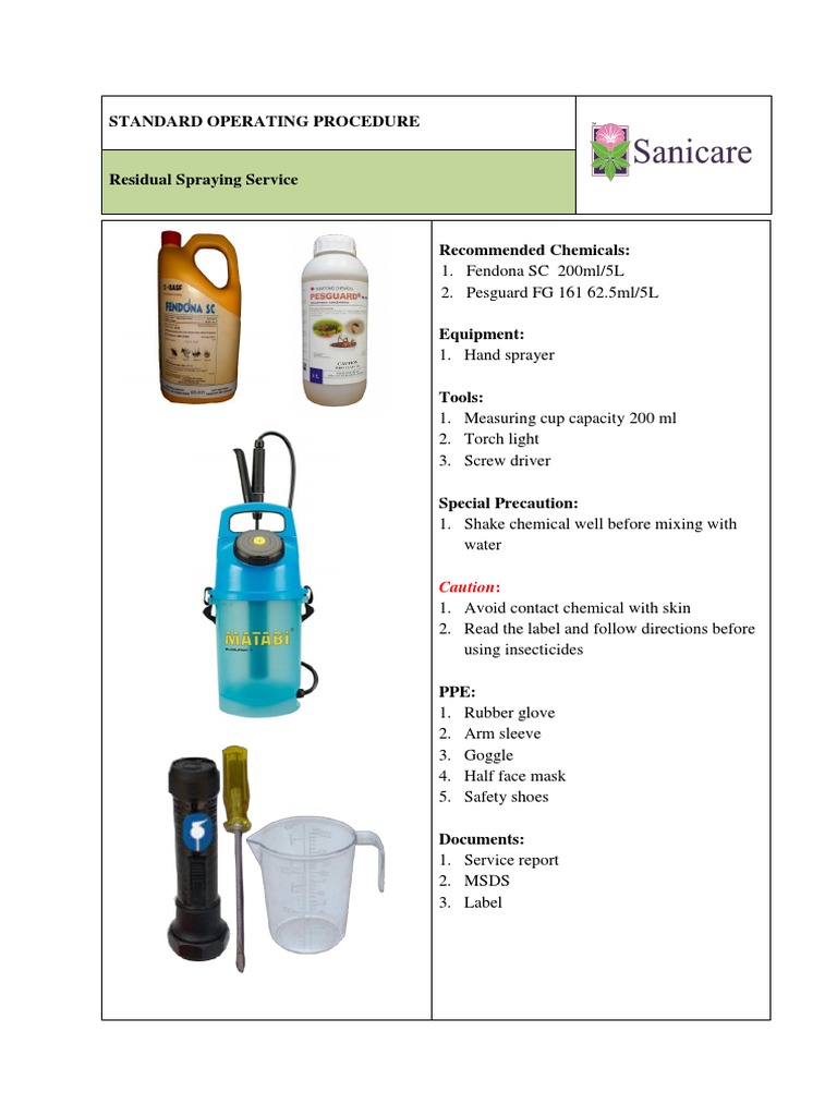 Sop - Residual Spraying | PDF