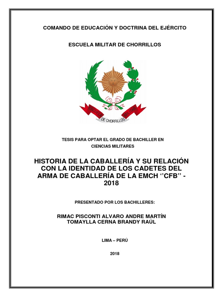Tesis. HISTORIA DE LA CABALLERÍA Y SU RELACIÓN CON LA IDENTIDAD DE LOS ...