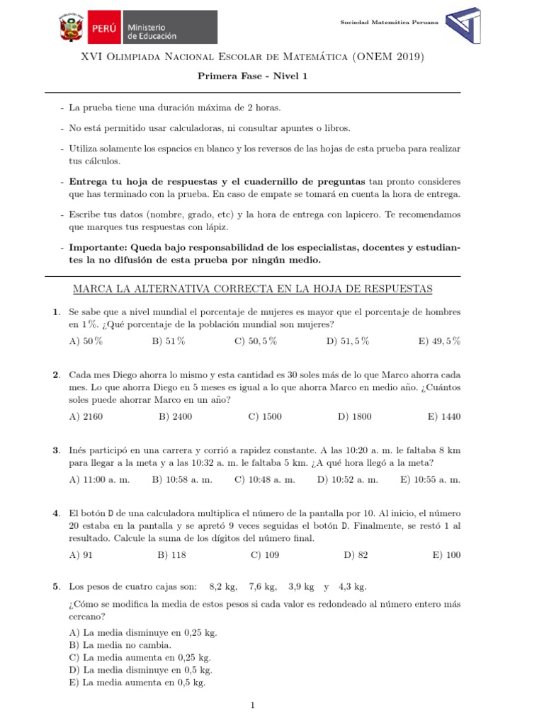 Onem Nivel 1 - Fase 1 | PDF
