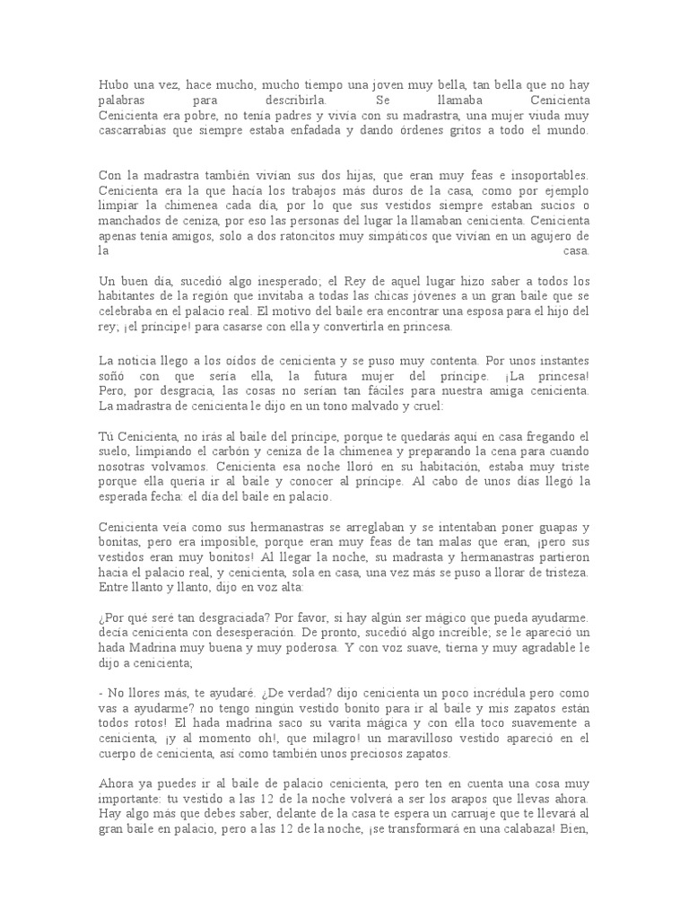 Cuento La Cenicienta Pdf