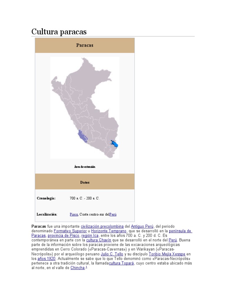 Cultura Paracas | PDF