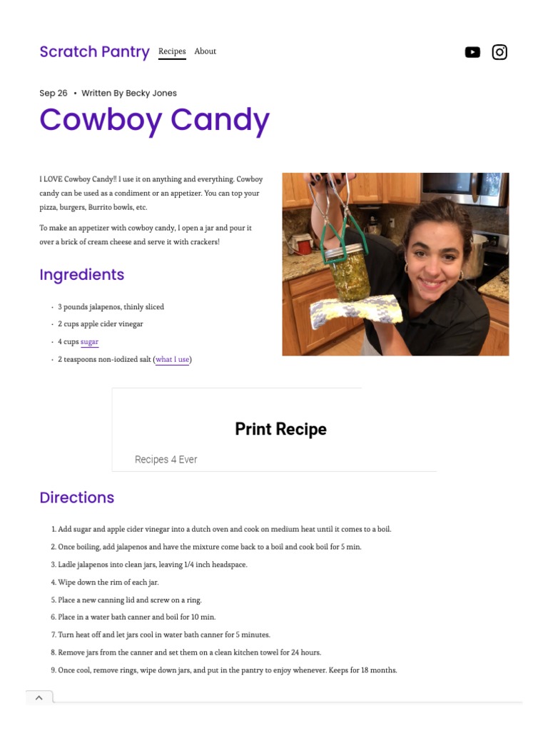 Cowboy Candy - Scratch Pantry | PDF | Food Ingredients | Home