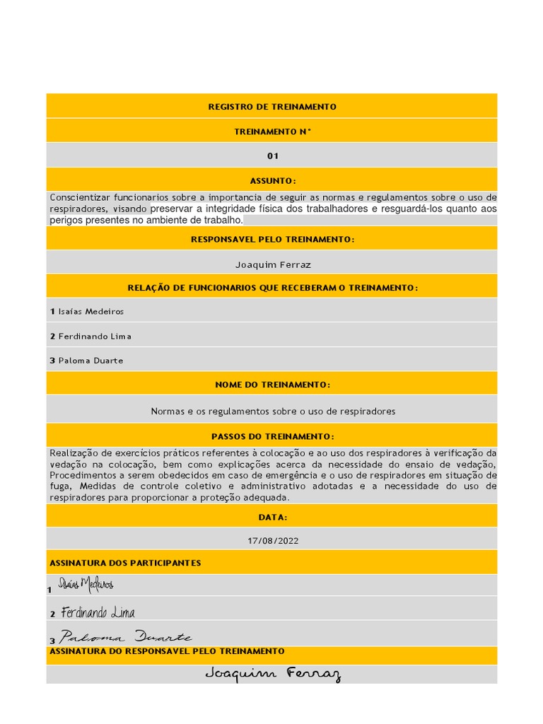 SA4 - Atividade 3 - Treinamento | PDF