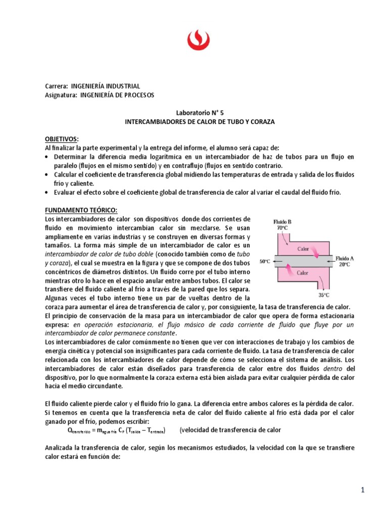 Lab 05 - Ix52 - Cordero - Janampa - Jeronimo - Junco | PDF | Intercambiador de calor | Calor