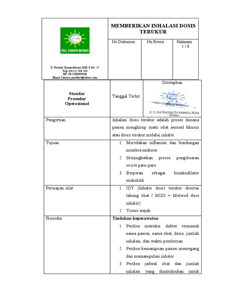 Spo Memberikan Inhalasi Dosis Terukur | PDF