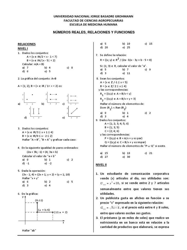 Lista de Ejercicios Funciones Parte 1 | PDF