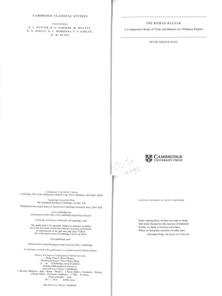 The Roman Bazaar - A Comparative Study of Trade and Markets in A ...