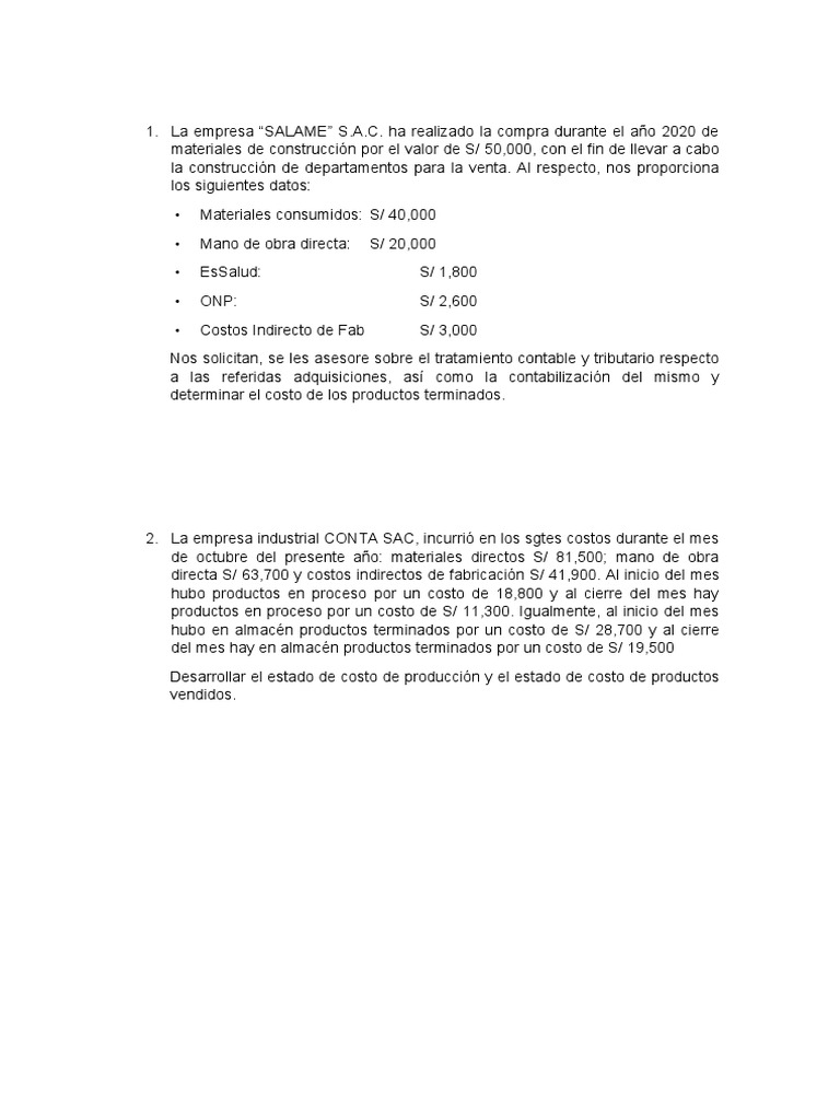 Evaluación Final - Contabilidad de Costos | PDF