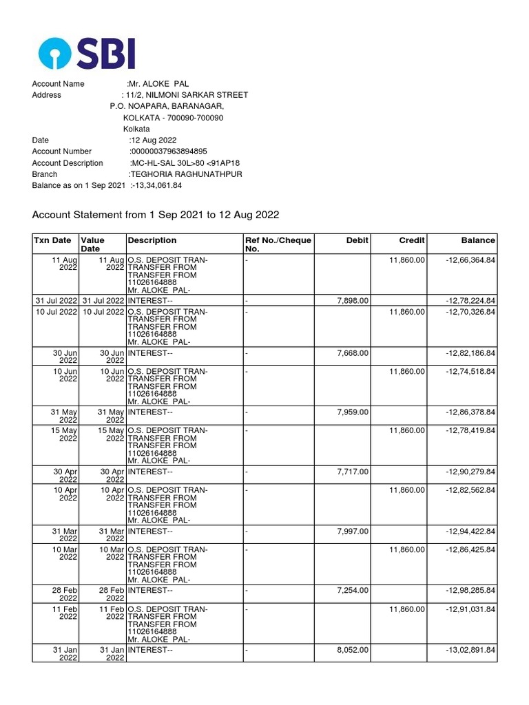 Mr. Pal's Account Statement | PDF | Personal Identification Number ...