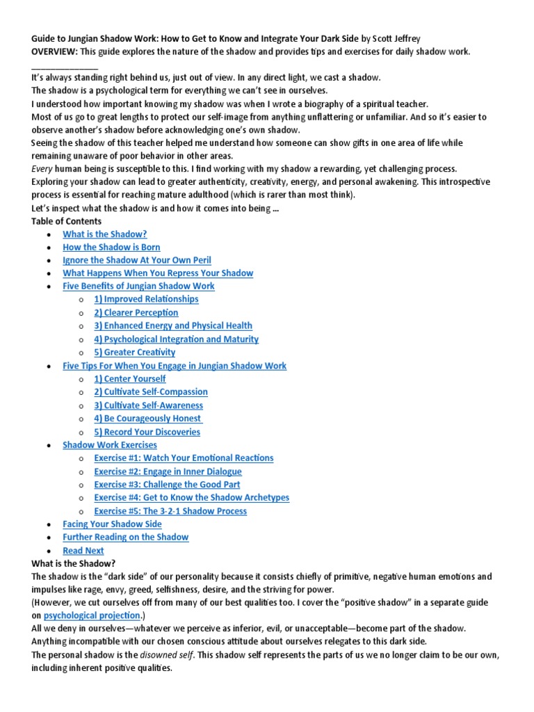 Shadow Work | PDF | Shadow (Psychology) | Hero
