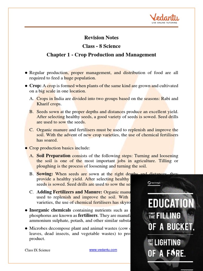 Class 8 Science Chapter 1 Notes by Learners 2.0 | PDF | Fertilizer ...