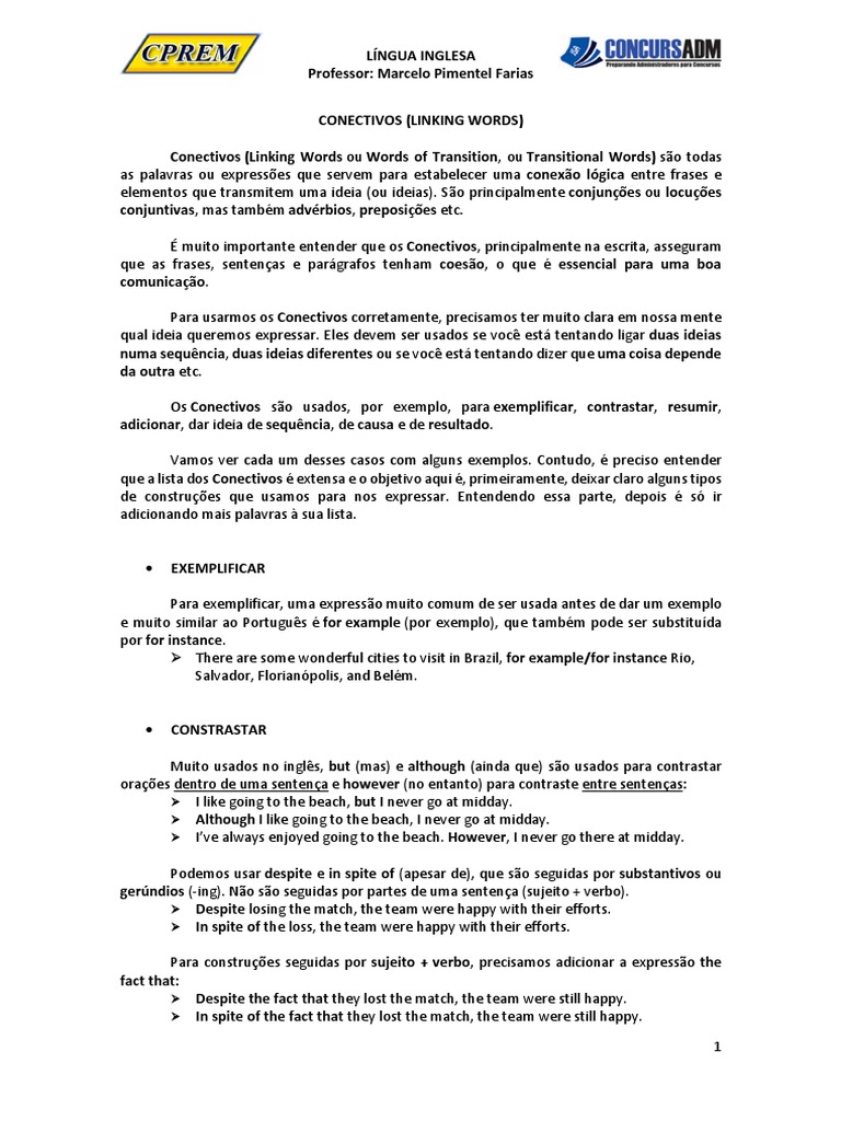 Understanding English Connecting Words: A Guide to Linking Ideas in ...