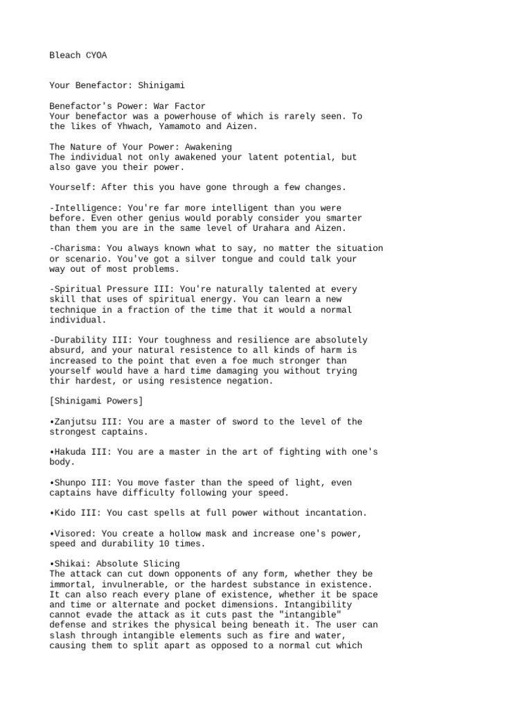 Bleach CYOA | PDF | Reality | Metaphysics