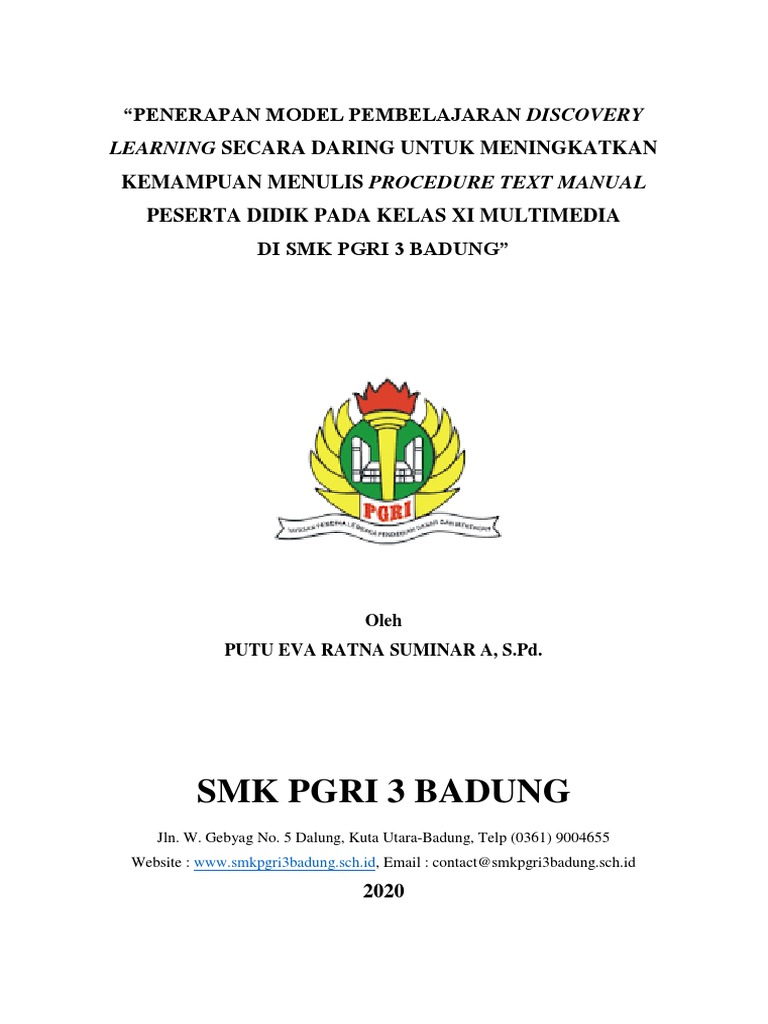 Laporan Penelitian Tindakan Kelas (PTK) Bahasa Inggris - Putu Eva Ratna Suminar A | PDF