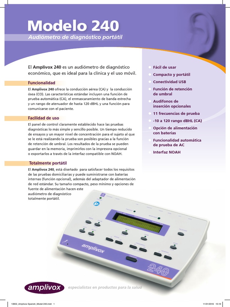 Audiometro - Amplivox | PDF | Auriculares | Ingeniería Informática