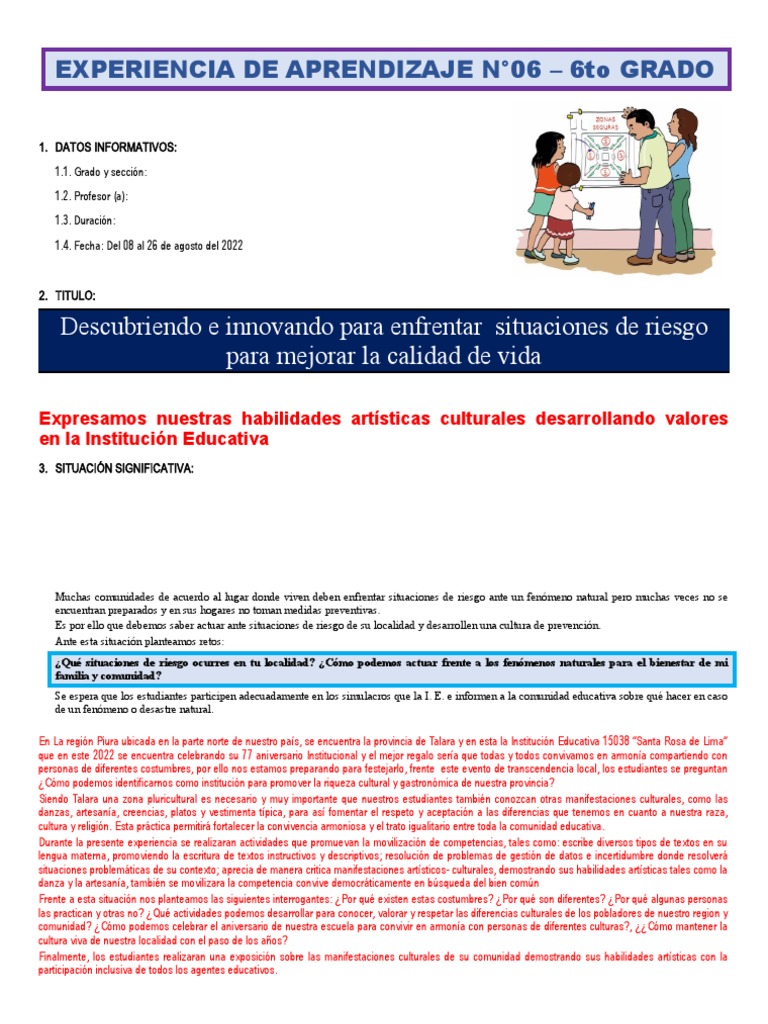 6° - GRADO - EXPERIENCIA - DE - APRENDIZAJE - N°06 Actual | PDF | Probabilidad | Geometría
