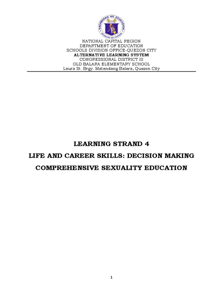 Learning Strand 4 Life and Career Skills: Decision Making Comprehensive ...