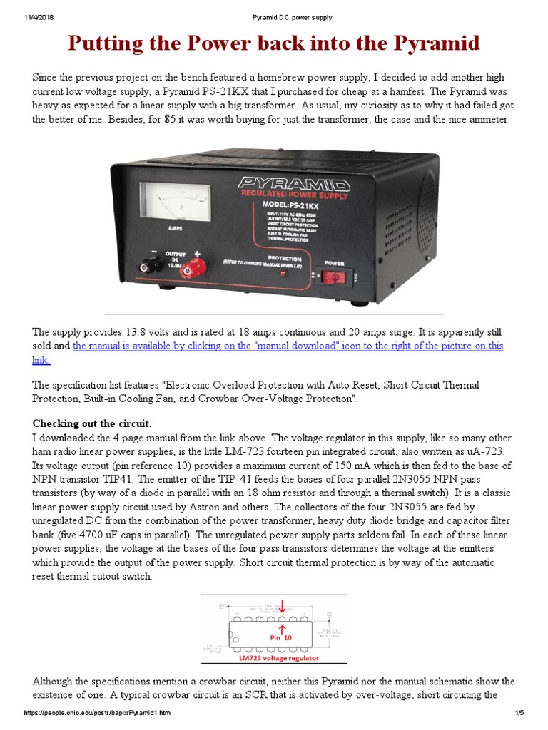 Pyramid DC Power Supply | PDF | Power Supply | Diode