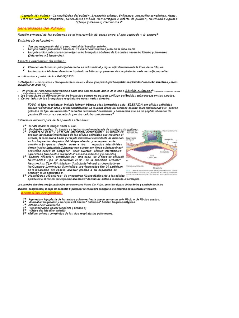 Capitulo 15 de Robbins Pulmon I | PDF | Asma | Cáncer de pulmón