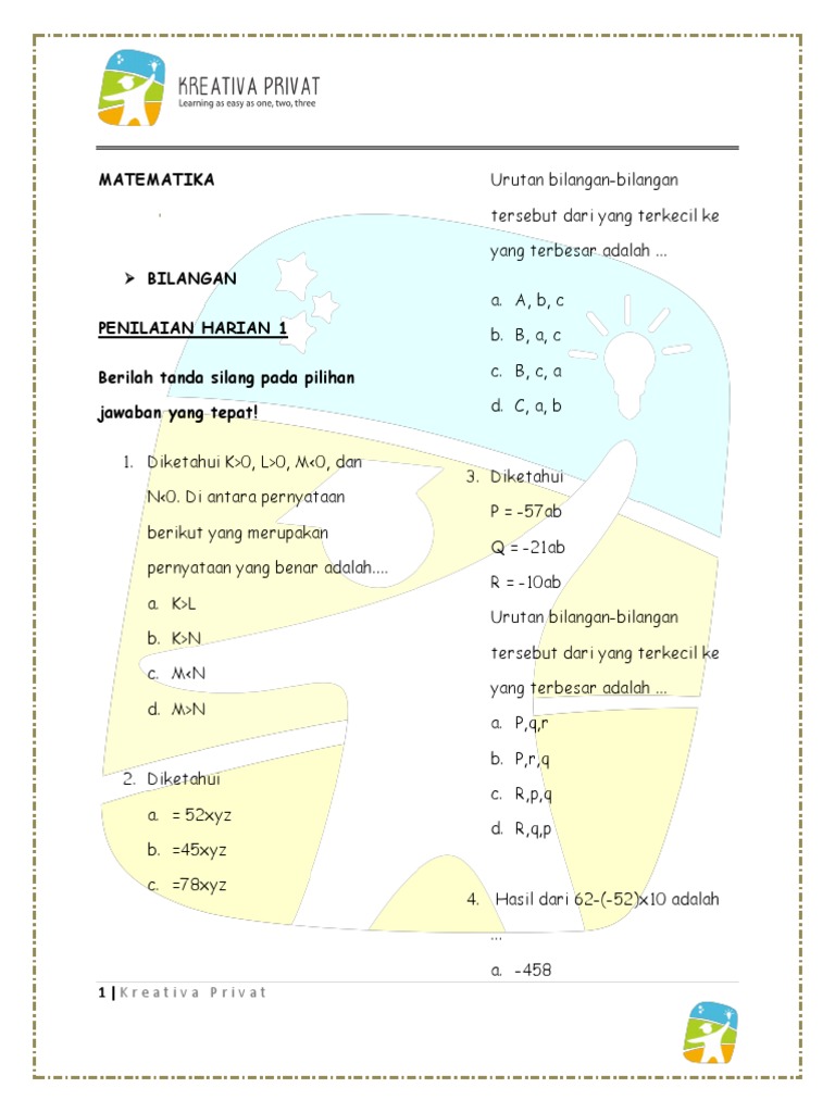 Latihan Soal SMP Kelas 7-Matematika | PDF