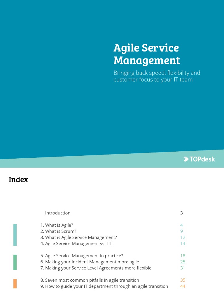 Agile Service Management Ebook - ToPdesk | PDF | Agile Software Development | Scrum (Software ...