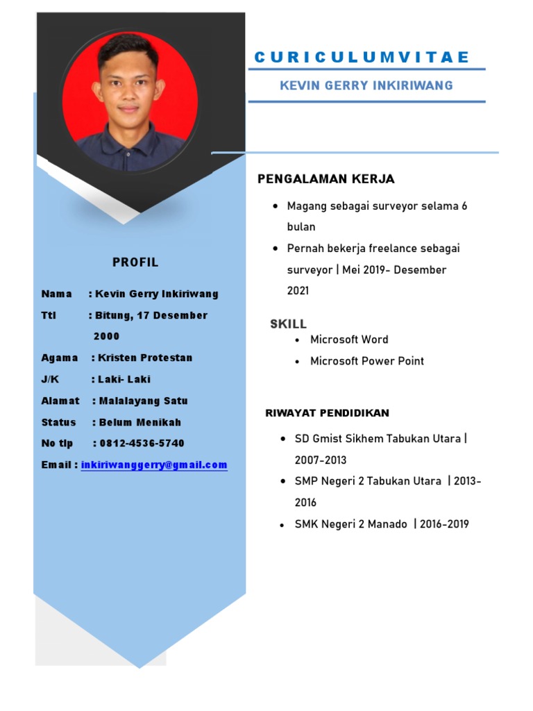Biodata Kevin Gerry Inkiriwang | PDF