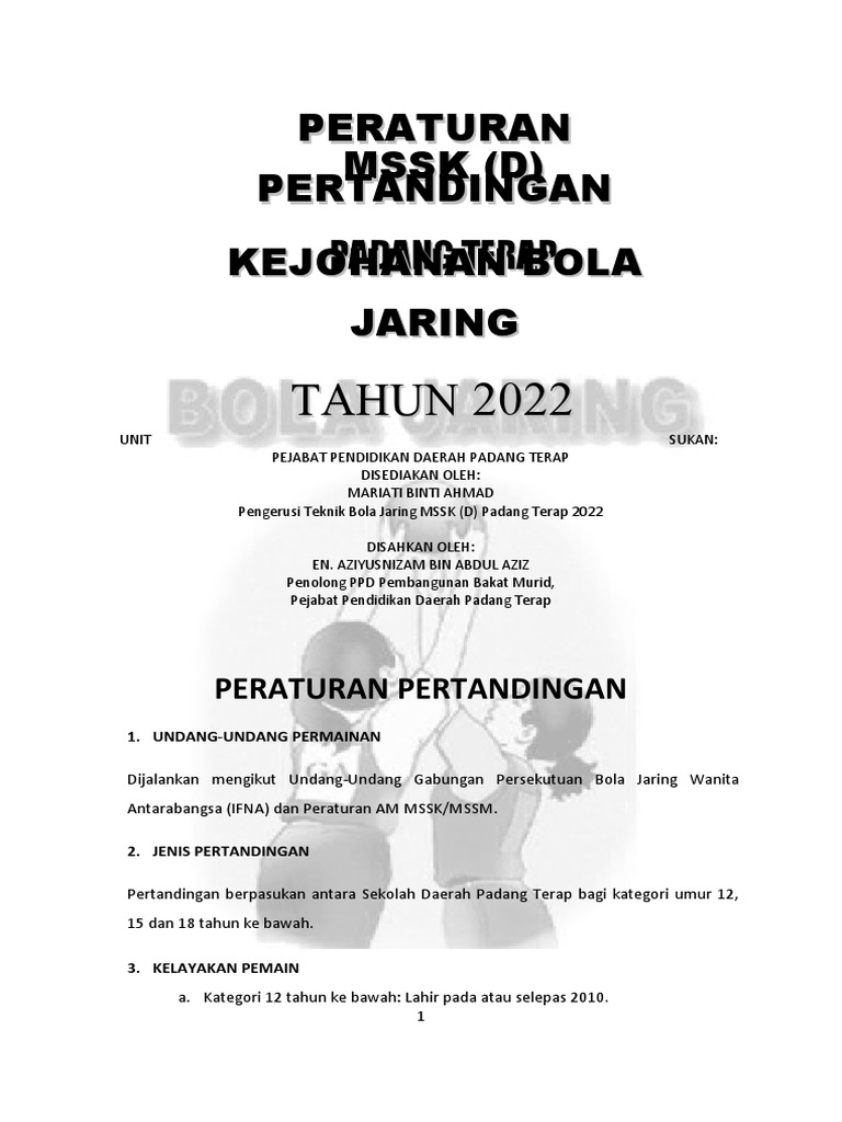 Peraturan Pertandingan 2022 | PDF