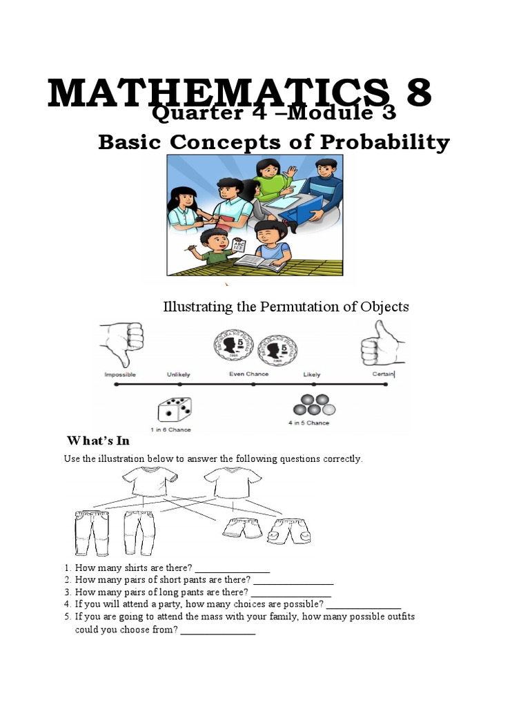 Mathematics 8: Quarter 4 - Module 3 Basic Concepts of Probability | PDF ...