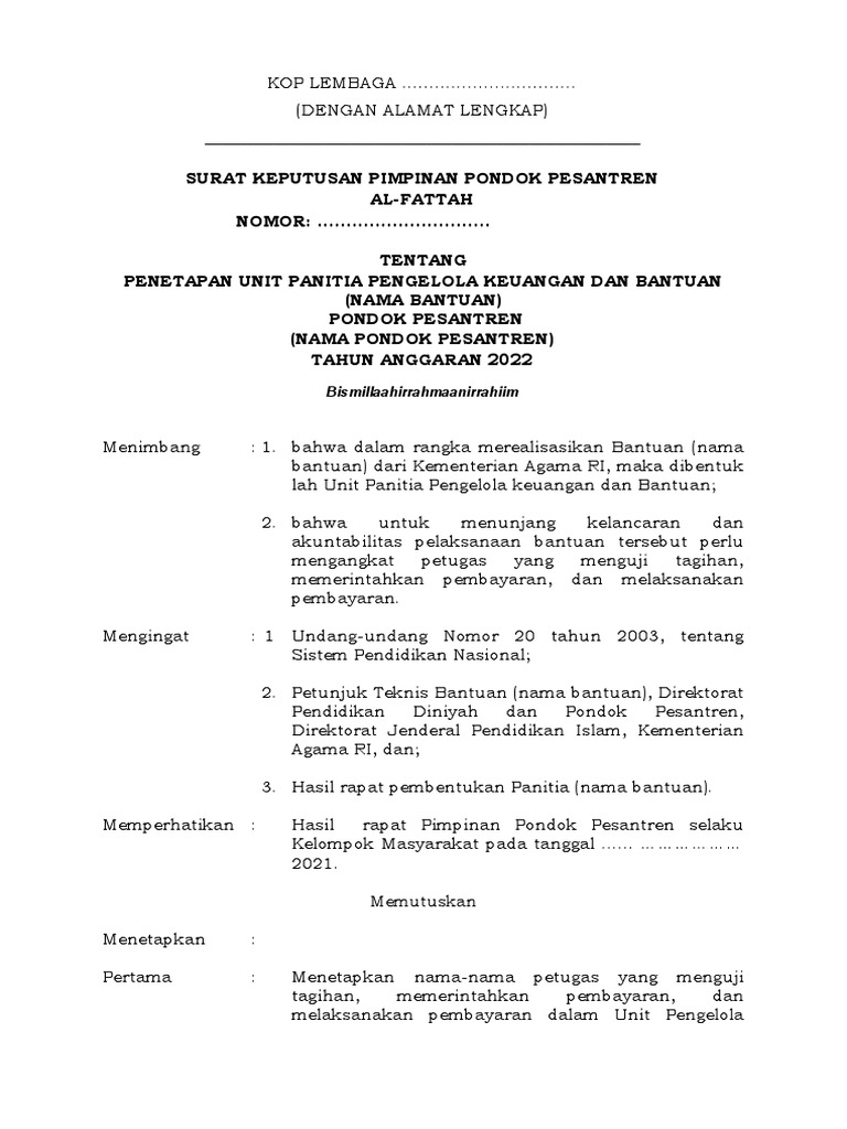 SK UPK2B Sanitasi | PDF | Pengelolaan Keuangan & Uang