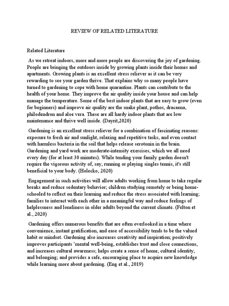 Research RRL | PDF | Houseplant | Mental Health