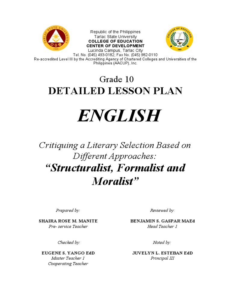 English: Detailed Lesson Plan | PDF | Narration