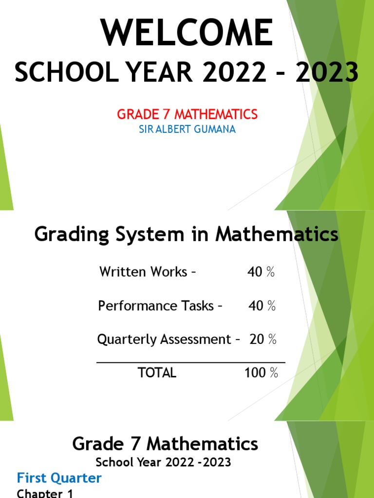 Grade 7 Math Curriculum 2022-2023 | PDF | Numbers | Algebra