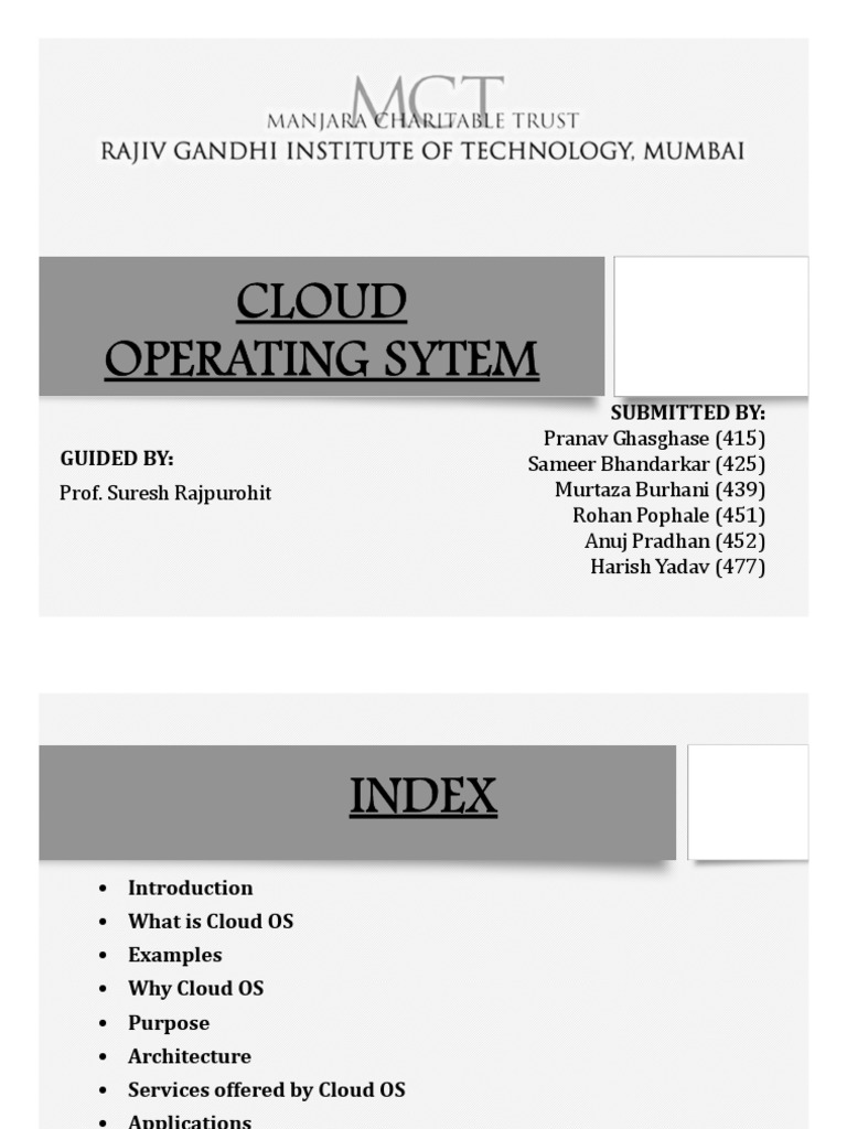 OS Case Study PPT - Cloud Operating System | PDF | Cloud Computing | Operating System
