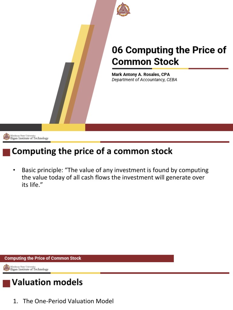 Common Stock Valuation Methods | PDF | Valuation (Finance) | Stocks