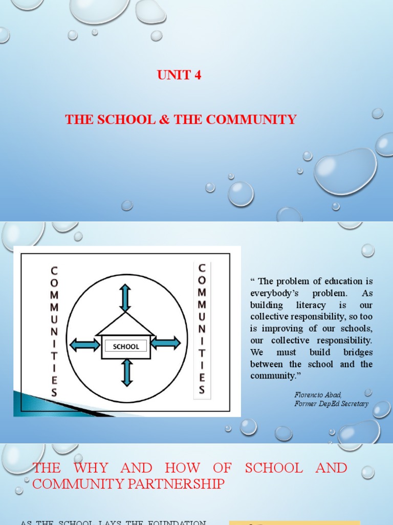 UNIT 4 The School and The Community | PDF | Schools | Learning