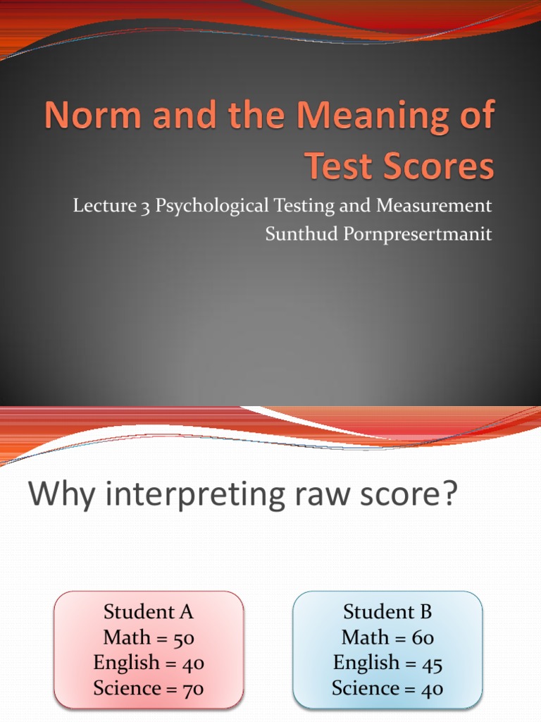 Psychological Test Score Analysis | PDF | Test (Assessment) | Standard ...