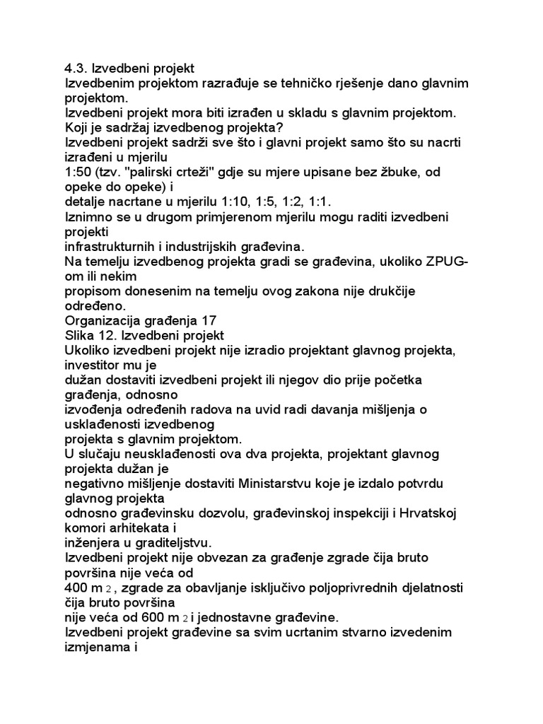 Izvedbeni Projekat | PDF