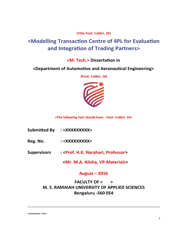 PG Dissertation Report Writing Template - 1499924021 | PDF | Science ...